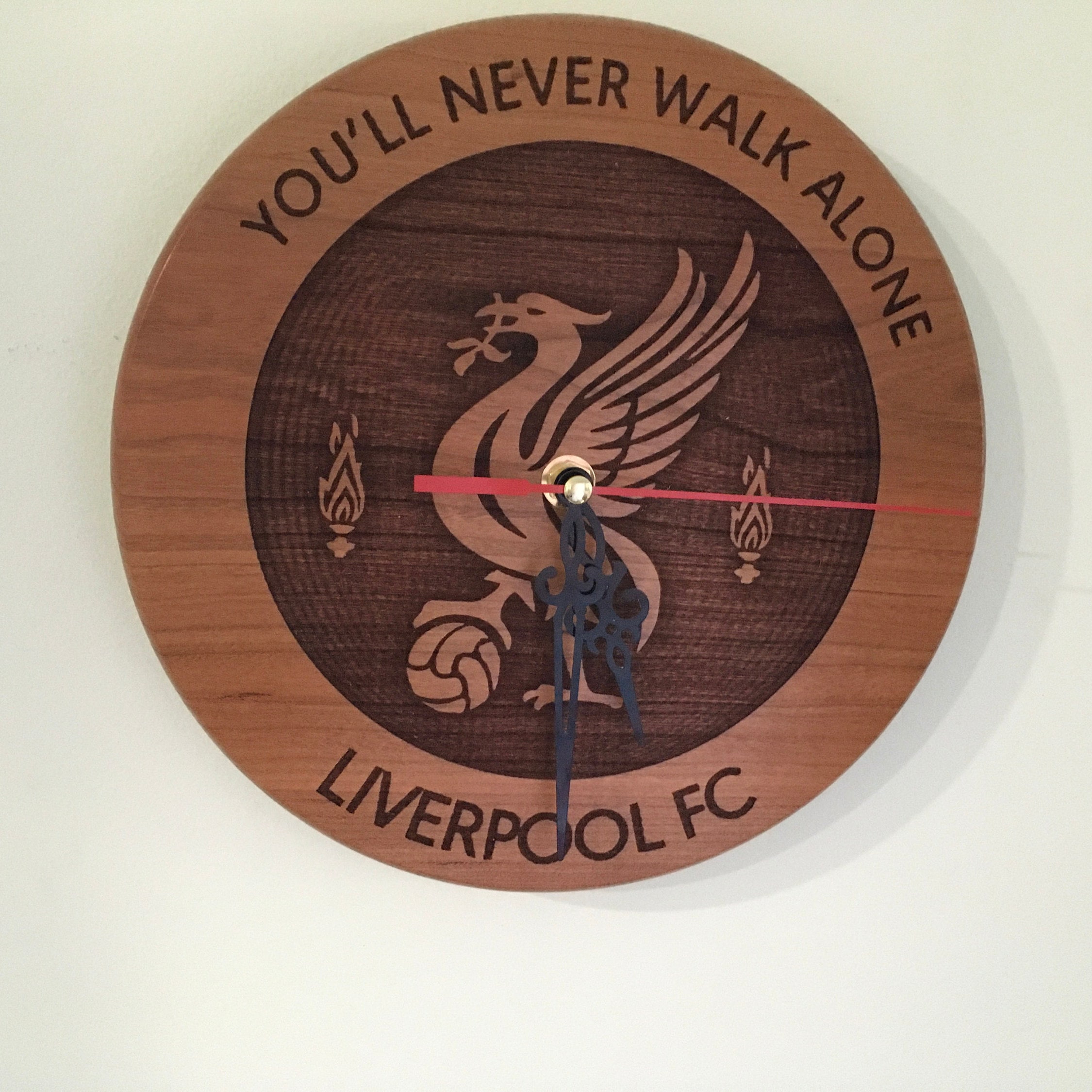 Solid Cherry Soccer fan gift Coaches gift Liverpool fc clock Office ...