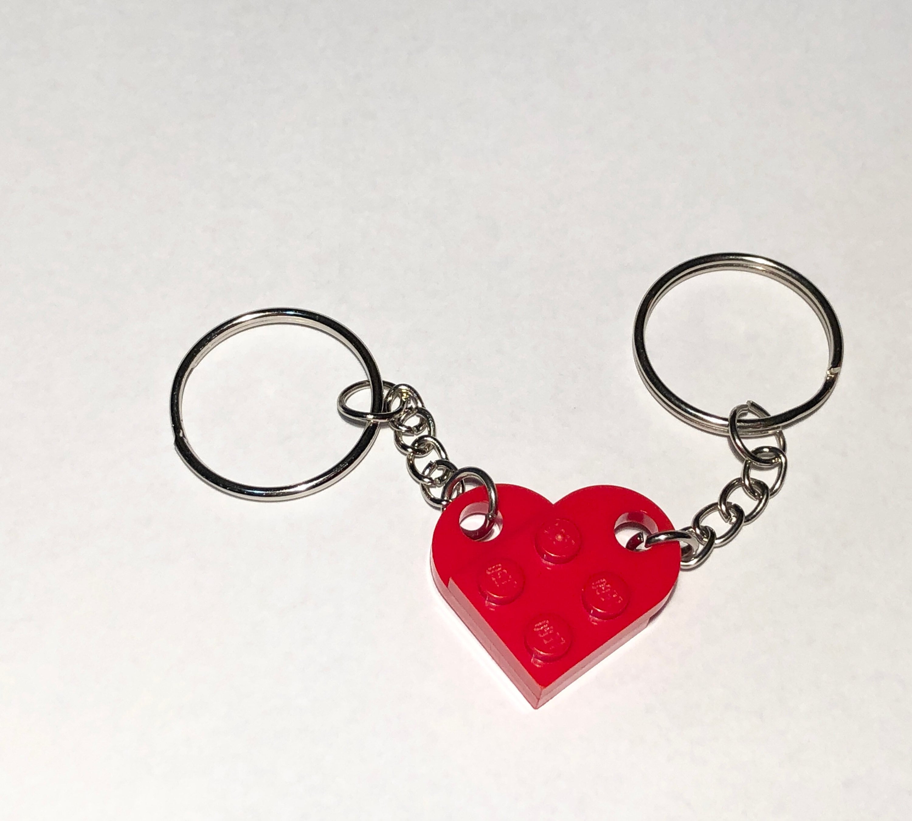 Lego® Heart Keychain With Heart Piece - Etsy