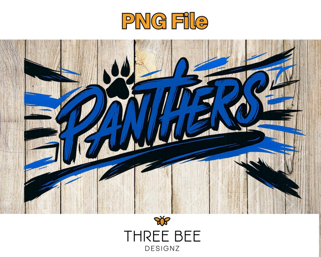 Panthers Sublimation Design | Royal Blue Mascot Paw Print (digital ...