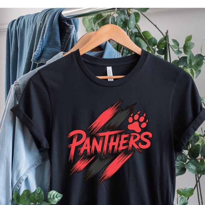 Panthers Mascot PNG | Red Black Paw Print Clipart (digital Download) - Etsy