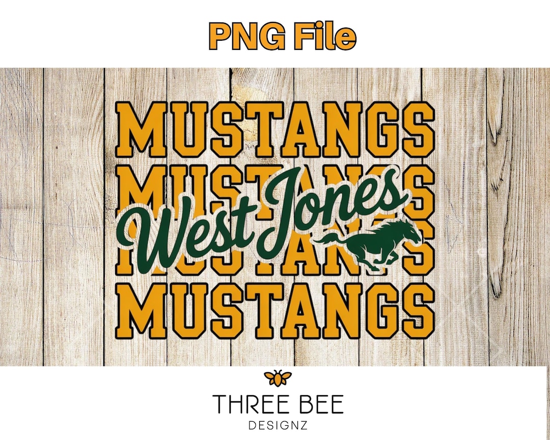 West Jones Mustangs PNG | School Spirit Sublimation Design (digital ...