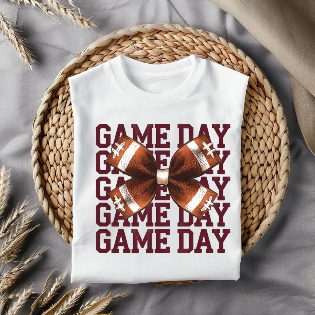 Game Day Football Bow PNG – Perfect for T-shirts, Sublimation, DTF ...