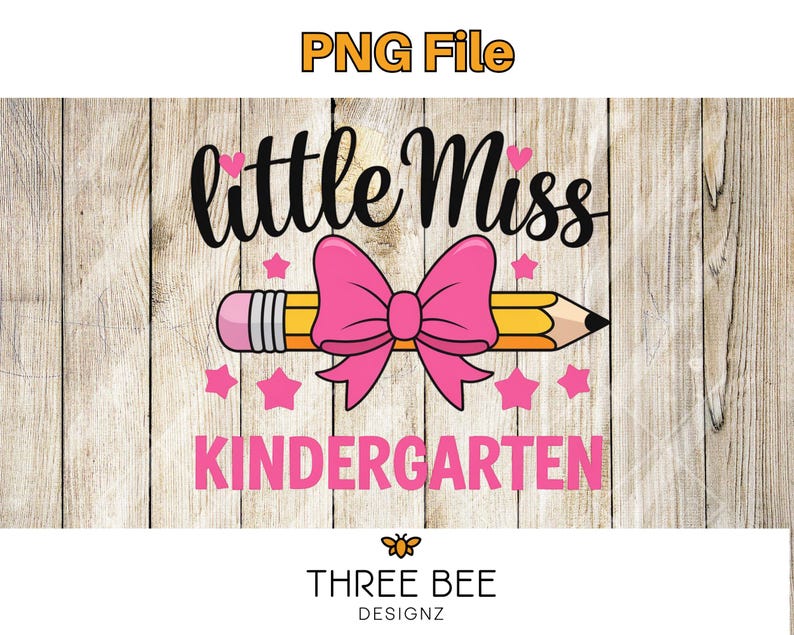 Little Miss Kindergarten PNG | Sublimation Design for Girls | DTF ...