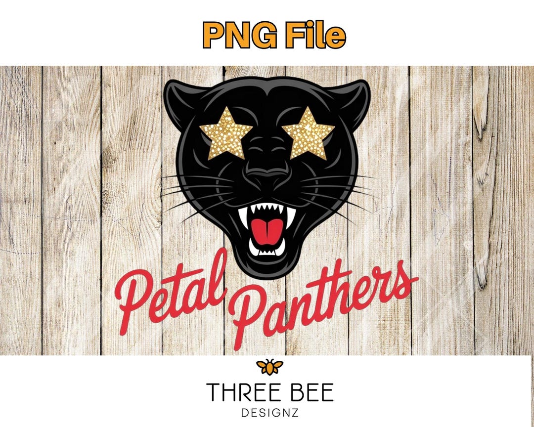 Petal Panthers PNG | Panther Mascot Sublimation Design | Glitter Star ...