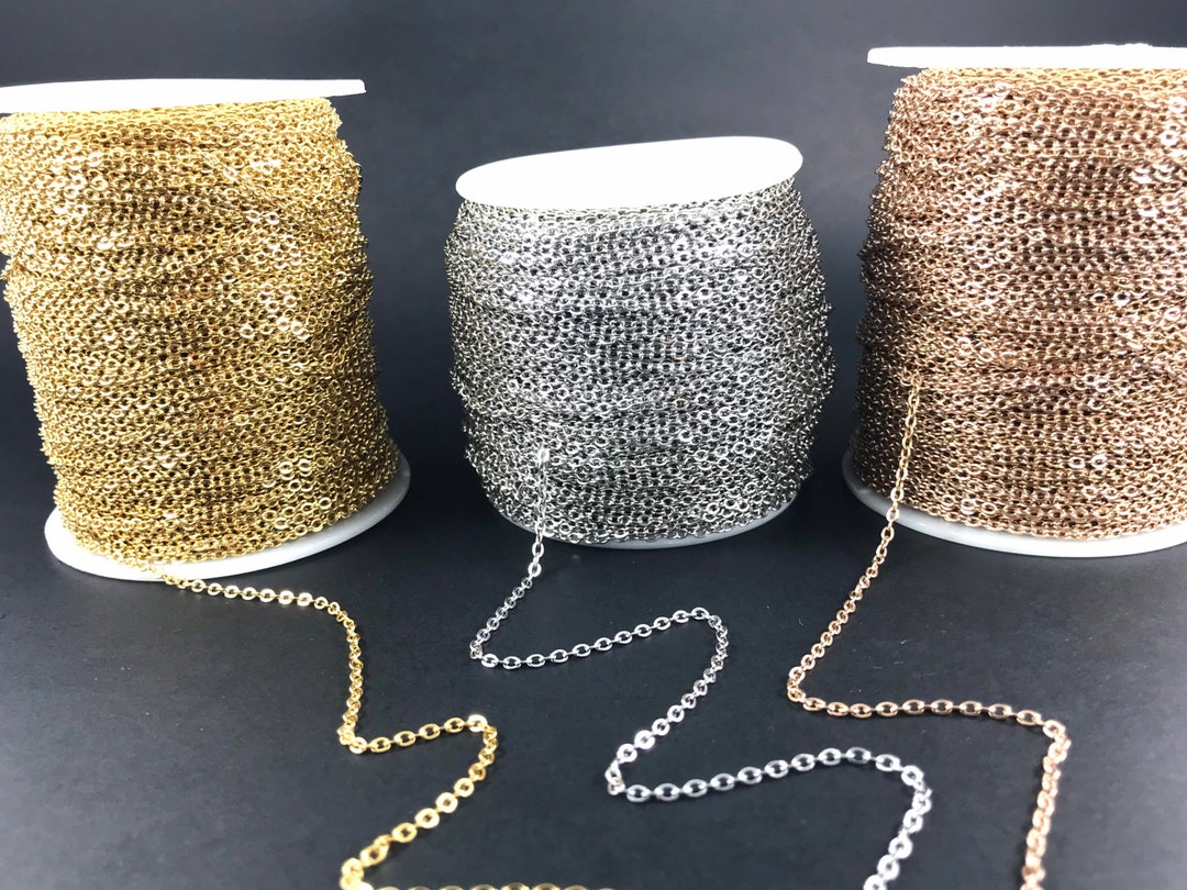 Non-tarnish Stainless Steel 2mm Chain, Gold, Rose Gold, Silver 2mm ...