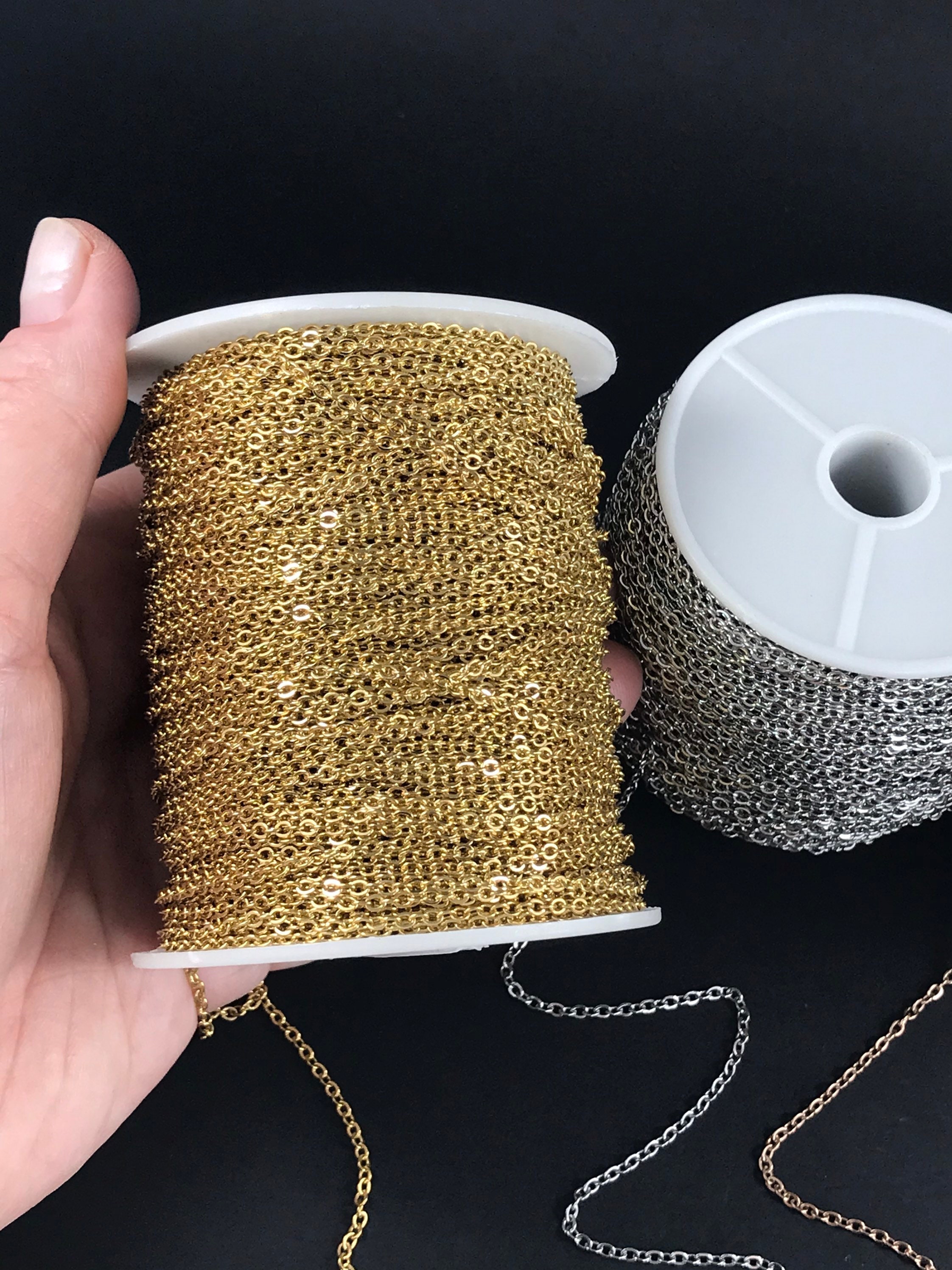 Non-tarnish Stainless Steel 2mm Chain, Gold, Rose Gold, Silver 2mm ...