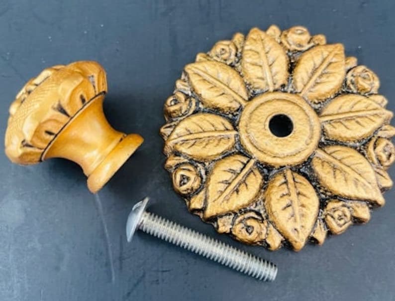 Decorative Gold Plated Knobs & Backplates - Etsy