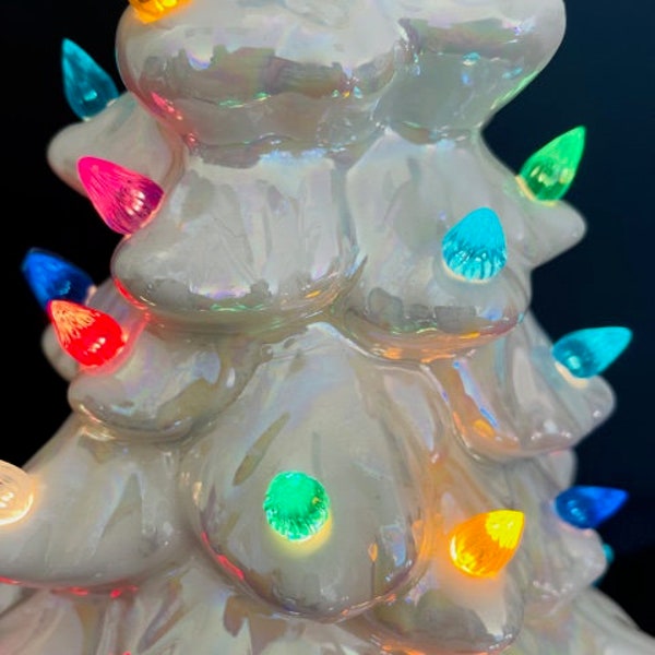 Ceramic Tree With Blue Lights - Etsy