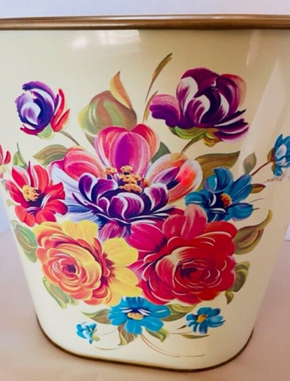 Decoware Floral Trash Can - Etsy