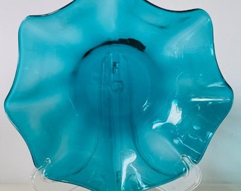 Blue Blenko Bowl - Etsy