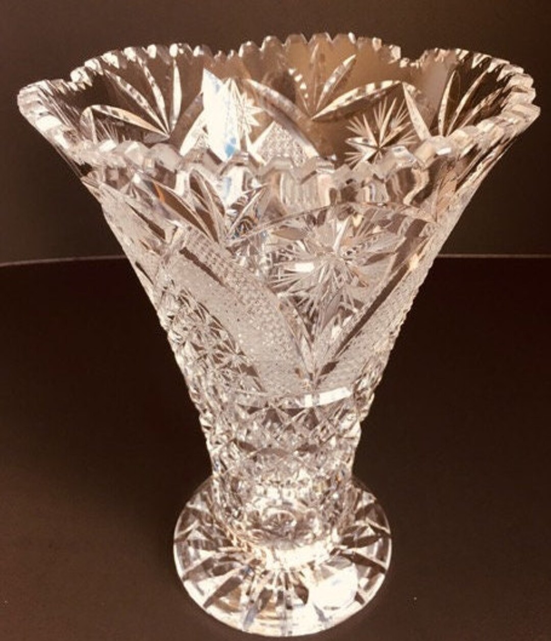 Cut Crystal Vase - Etsy