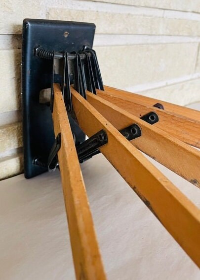Wall Mount Wood & Spring Drying Rack - Etsy