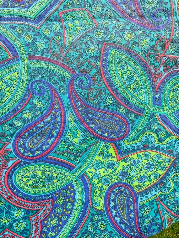 1970s Paisley Pattern Woven Fabric - Etsy