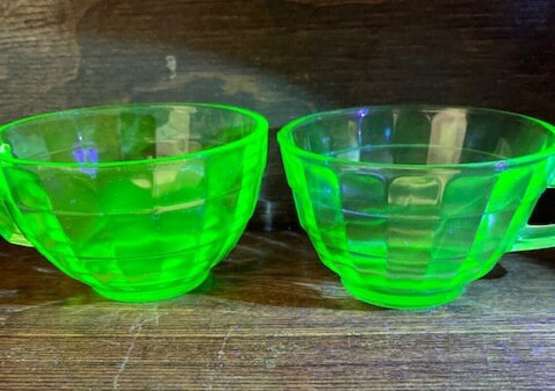 Uranium Green Glass Block Optic - Etsy