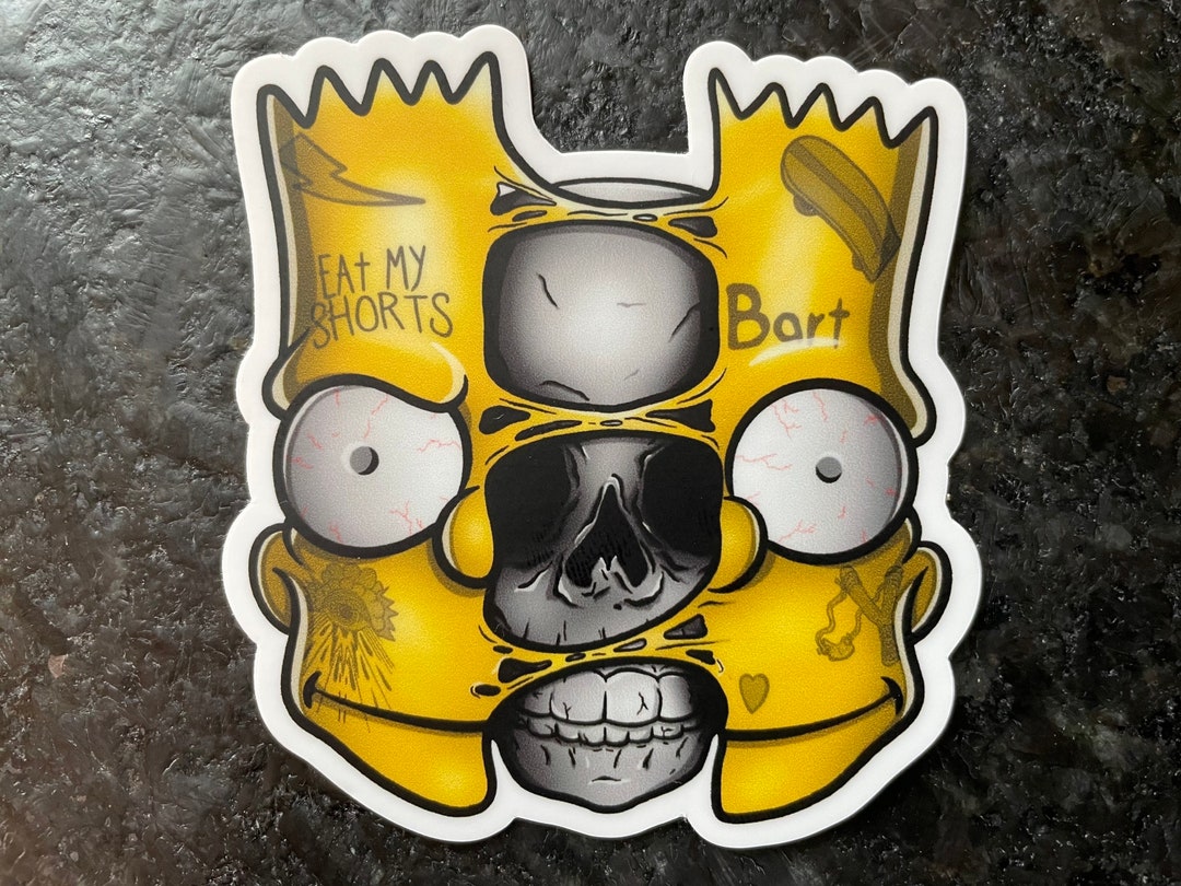 THE SIMPSONS Bart Simpson Skull Sticker With Tattoos Made From Custom ...
