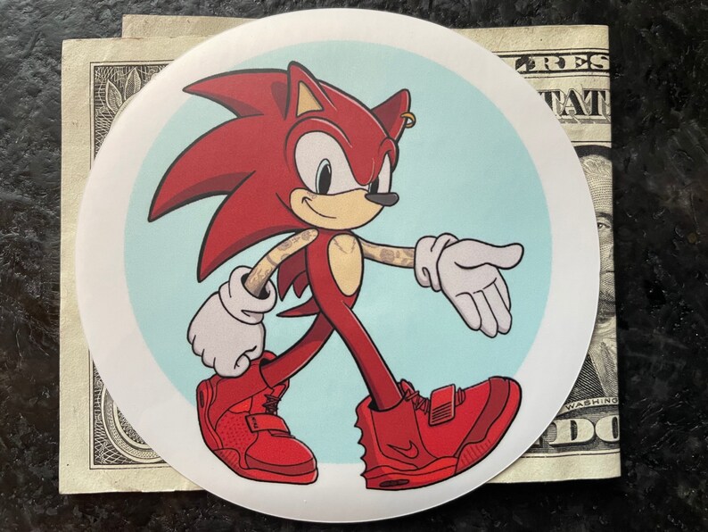 Sonic the Hedgehog Knuckles Stickers W/ Tattoos Amid Nike Red October’s ...