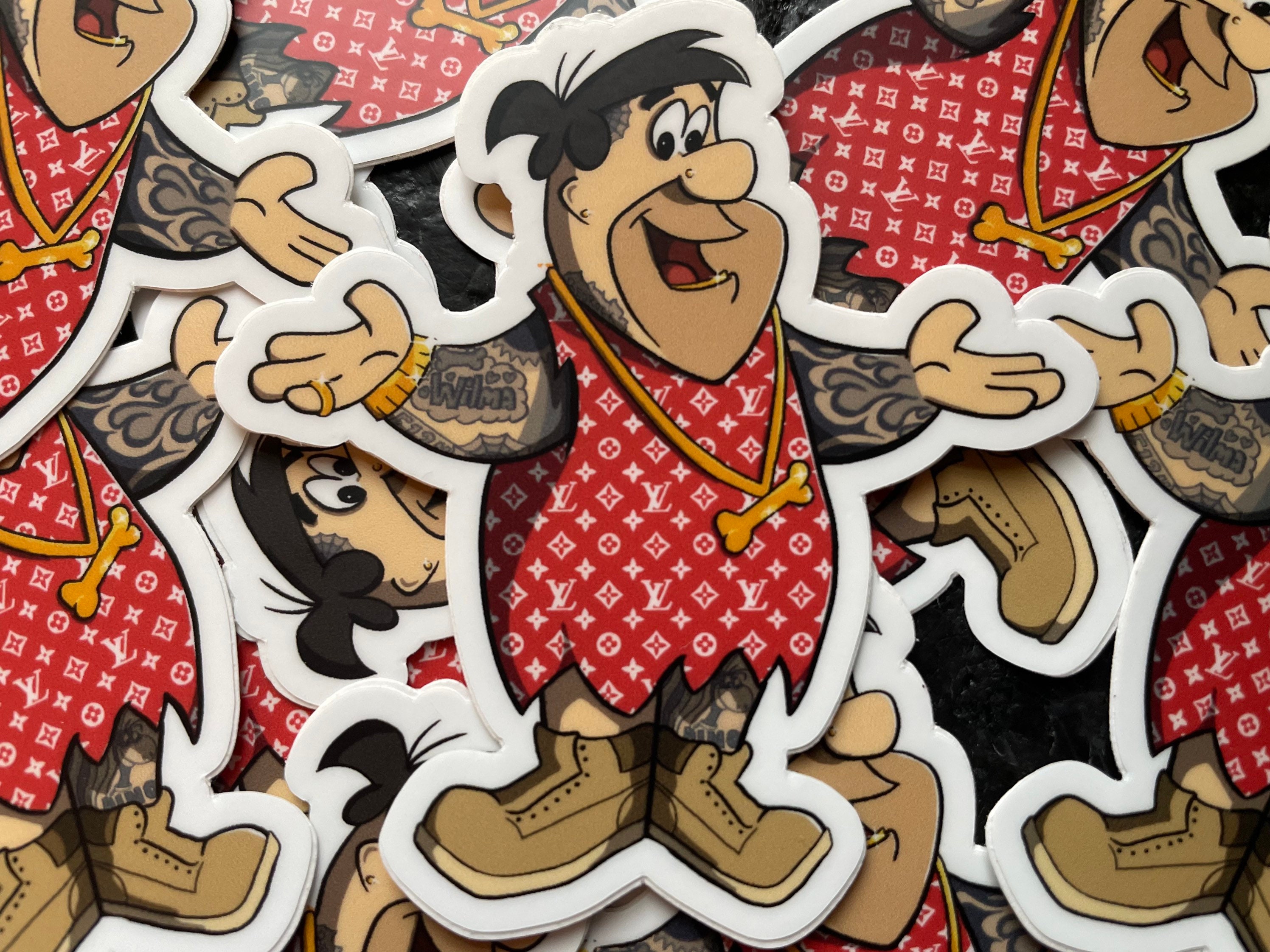 Fresh Fred Flintstone Sticker With Gangster Tattoos for Yeti or Laptop ...
