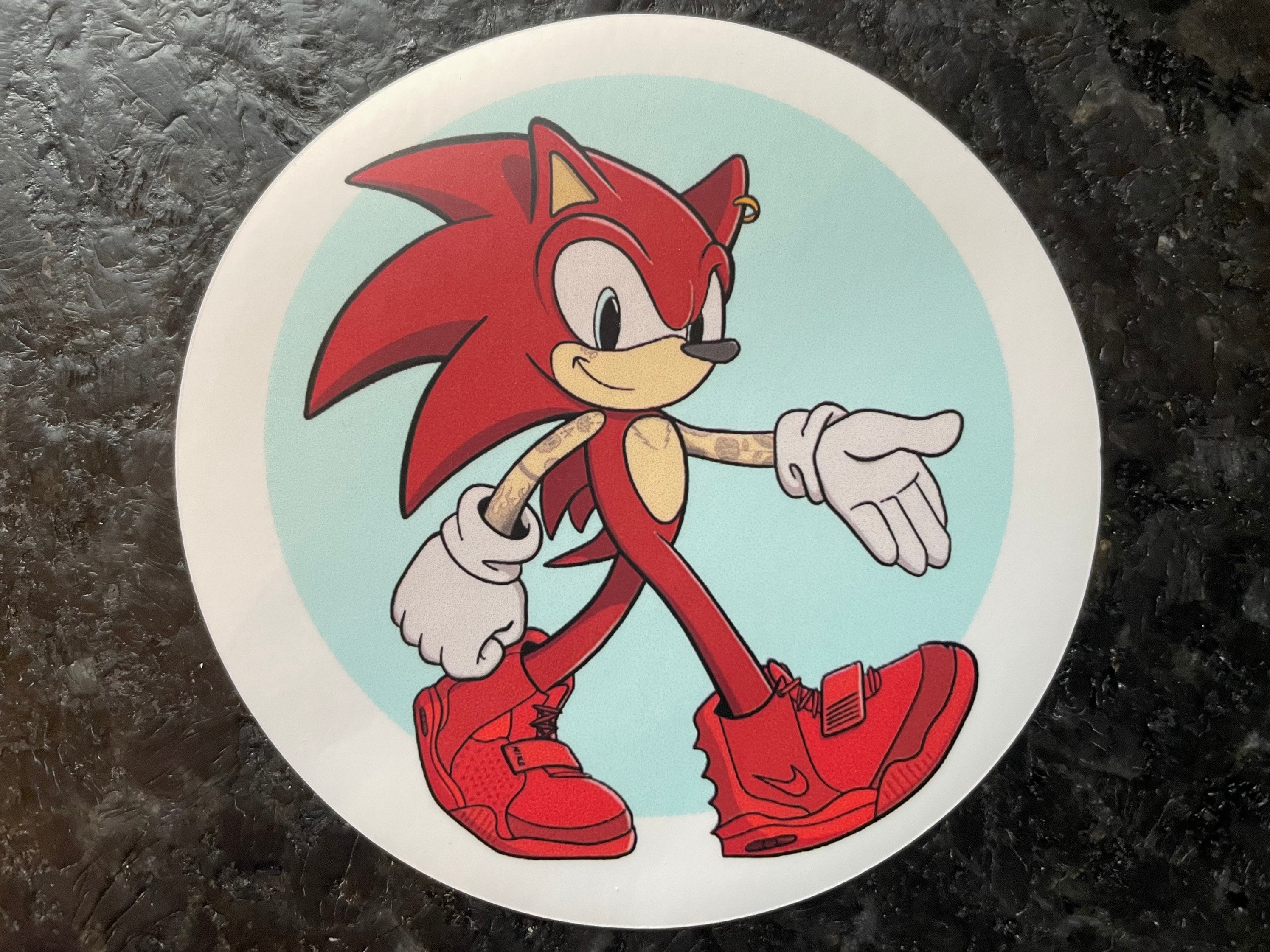 Sonic the Hedgehog Knuckles Stickers W/ Tattoos Amid Nike Red October’s ...