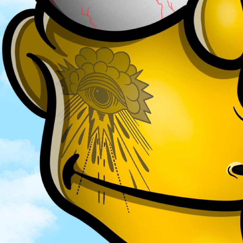 THE SIMPSONS Bart Simpson Skull Sticker With Tattoos Made From Custom ...