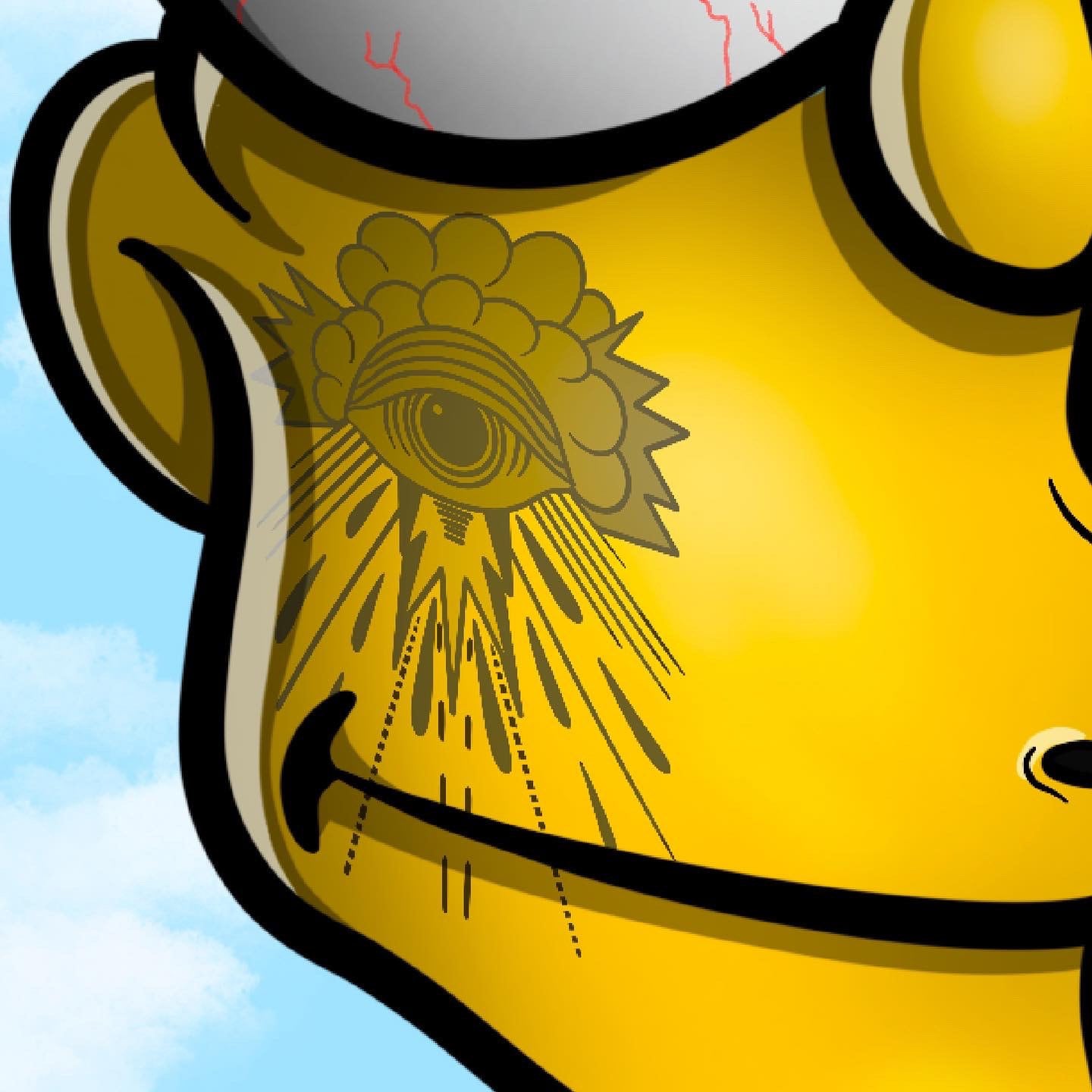 THE SIMPSONS Bart Simpson Skull Sticker With Tattoos Made From Custom ...