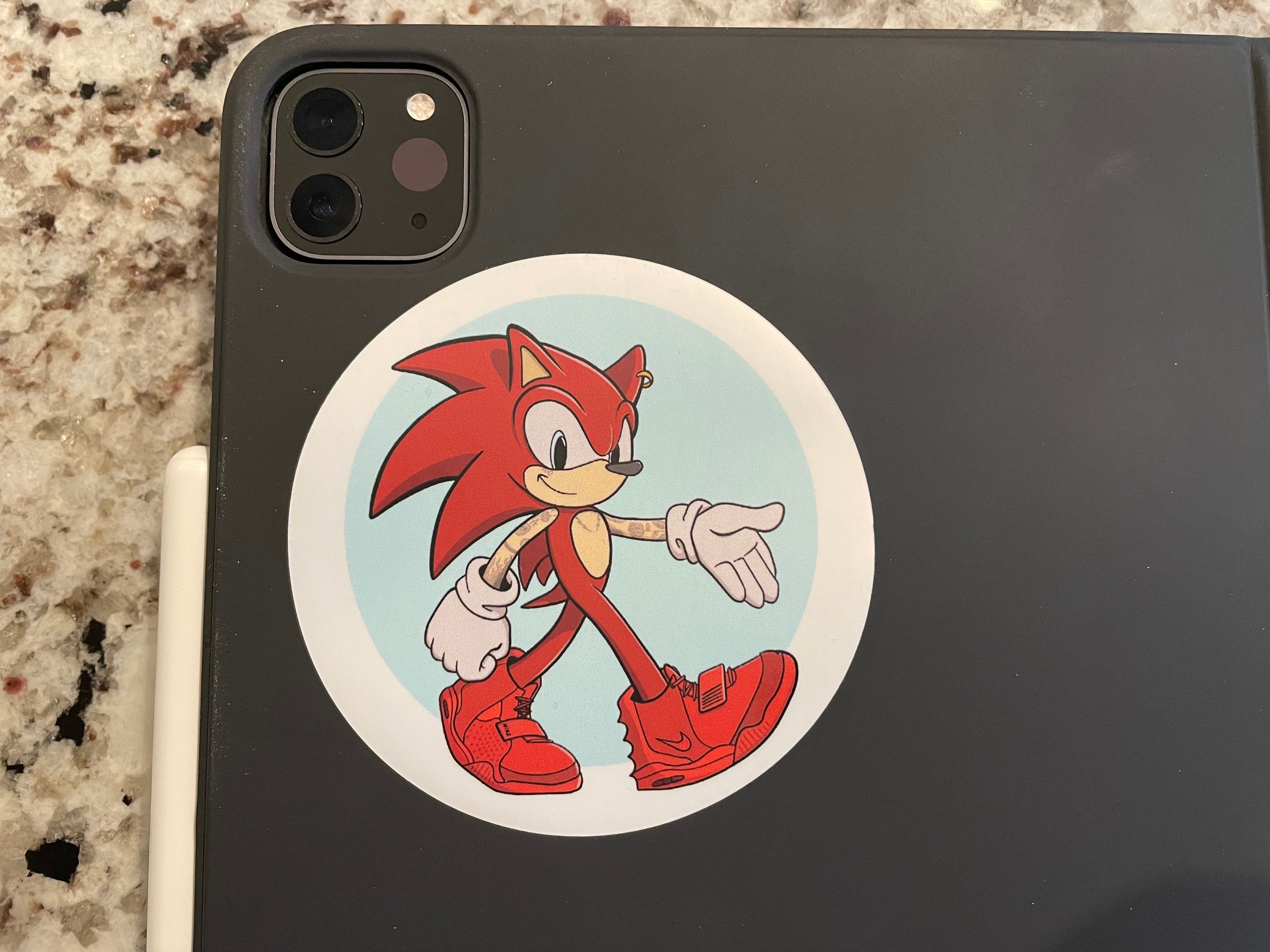 Sonic the Hedgehog Knuckles Stickers W/ Tattoos Amid Nike Red October’s ...