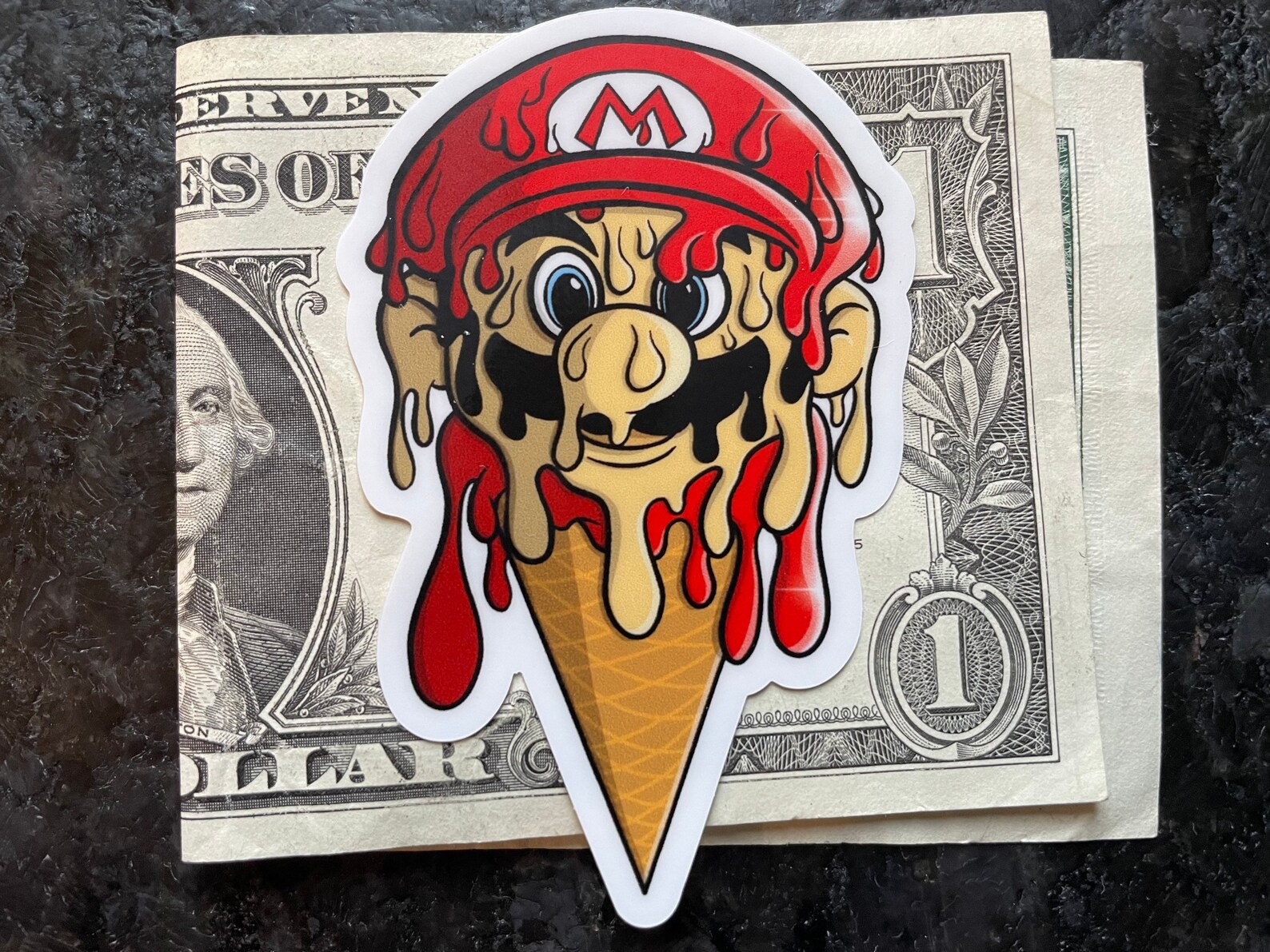 Super Mario Brothers Ice Cream Cone Drip Sticker! Perfect for Laptop ...