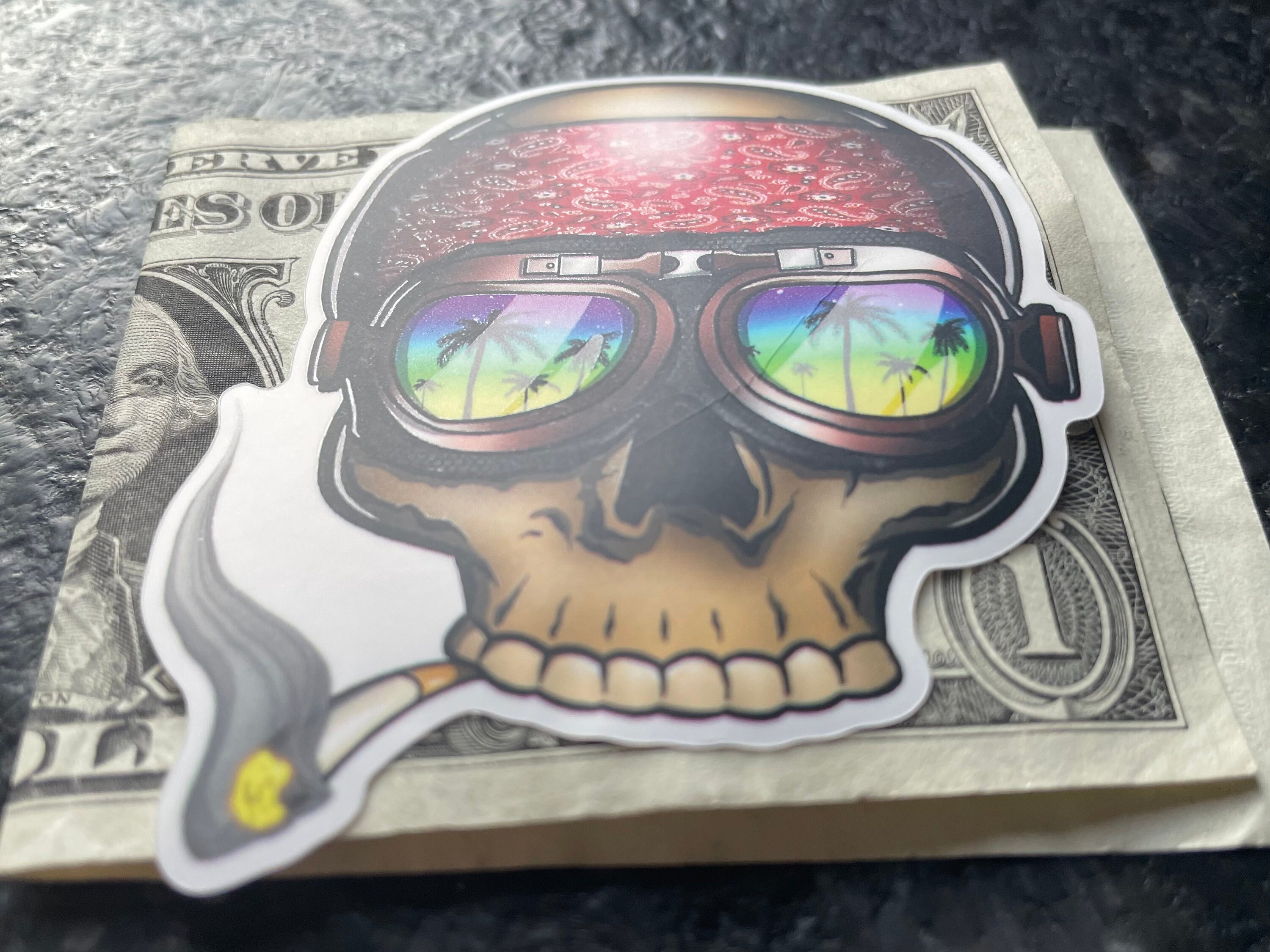 Motorcycle / Biker Skull Sticker Made From My Custom Artwork! - Etsy