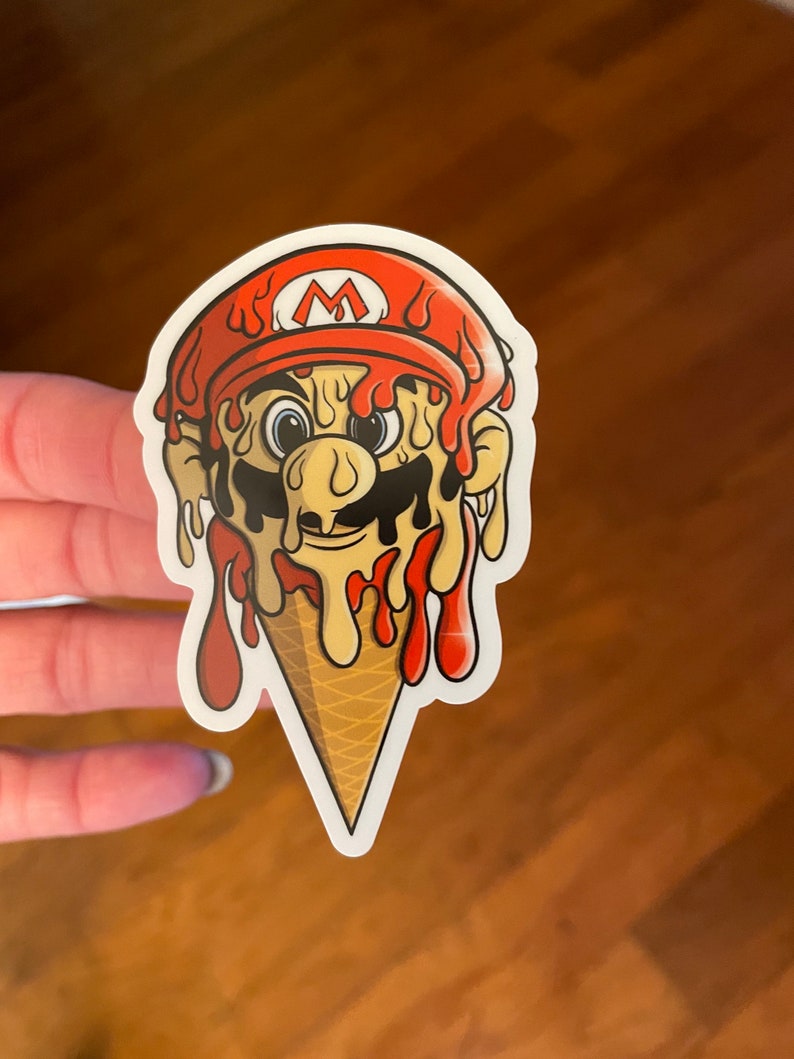 Super Mario Brothers Ice Cream Cone Drip Sticker! Perfect for Laptop ...