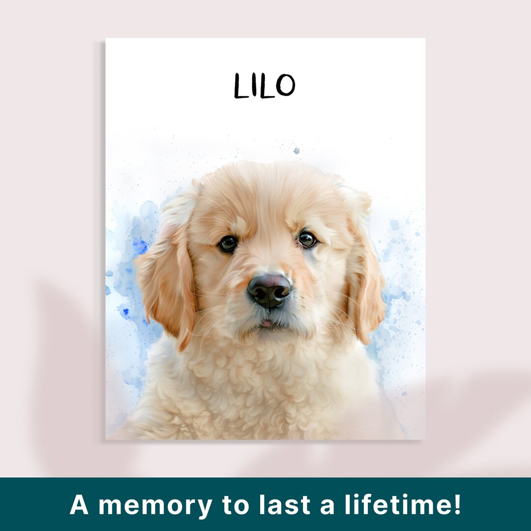 Custom Dog Portrait Watercolor, Painting of Dog Custom, Watercolor Dog ...