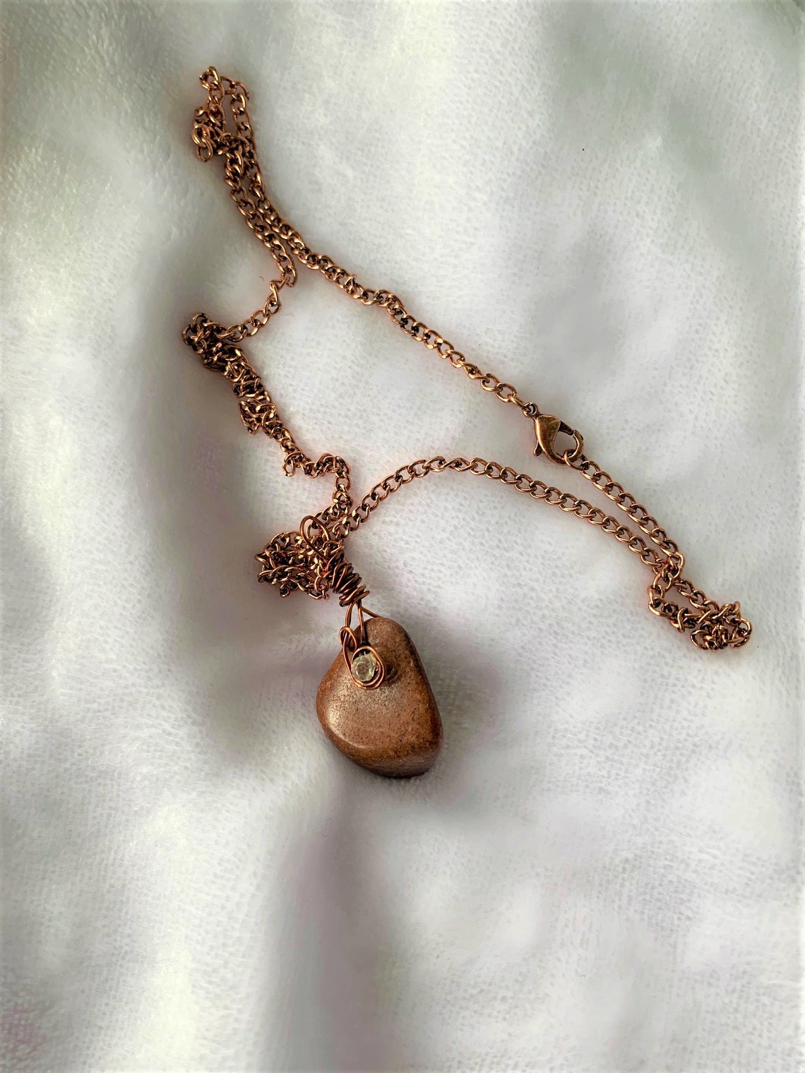 Natural Red Chestnut Jasper Necklace From Maine Beach Stone Jewelry - Etsy