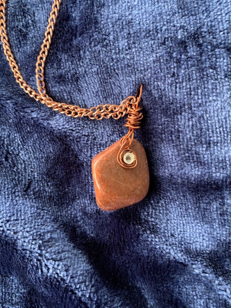 Natural Red Chestnut Jasper Necklace From Maine Beach Stone - Etsy
