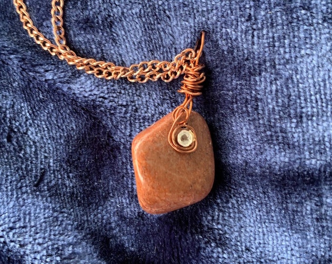 Natural Red Chestnut Jasper Necklace From Maine Beach Stone Jewelry - Etsy