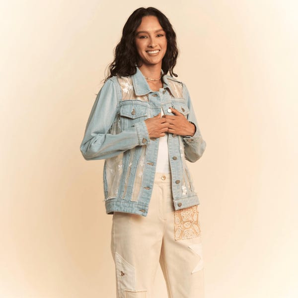 Denim Lace Jacket - Etsy