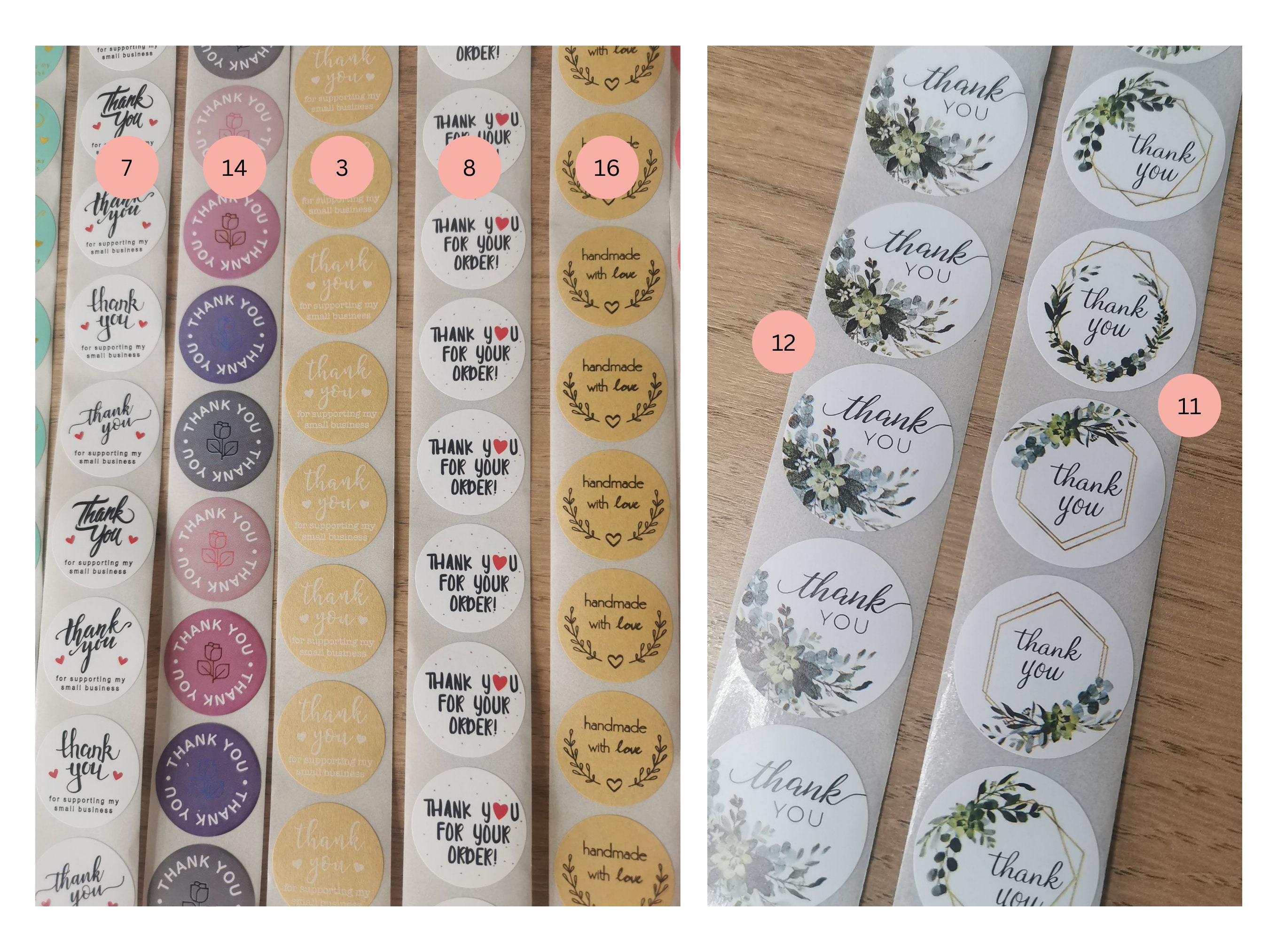 Small Business Label Sticker Thank You Stickers Thank You - Etsy