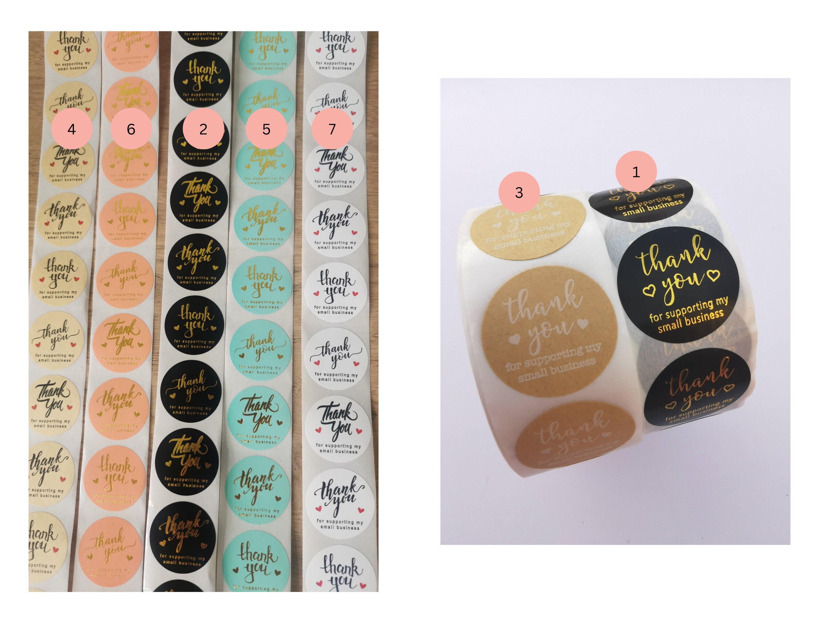 Small Business Label Sticker Thank You Stickers Thank You - Etsy