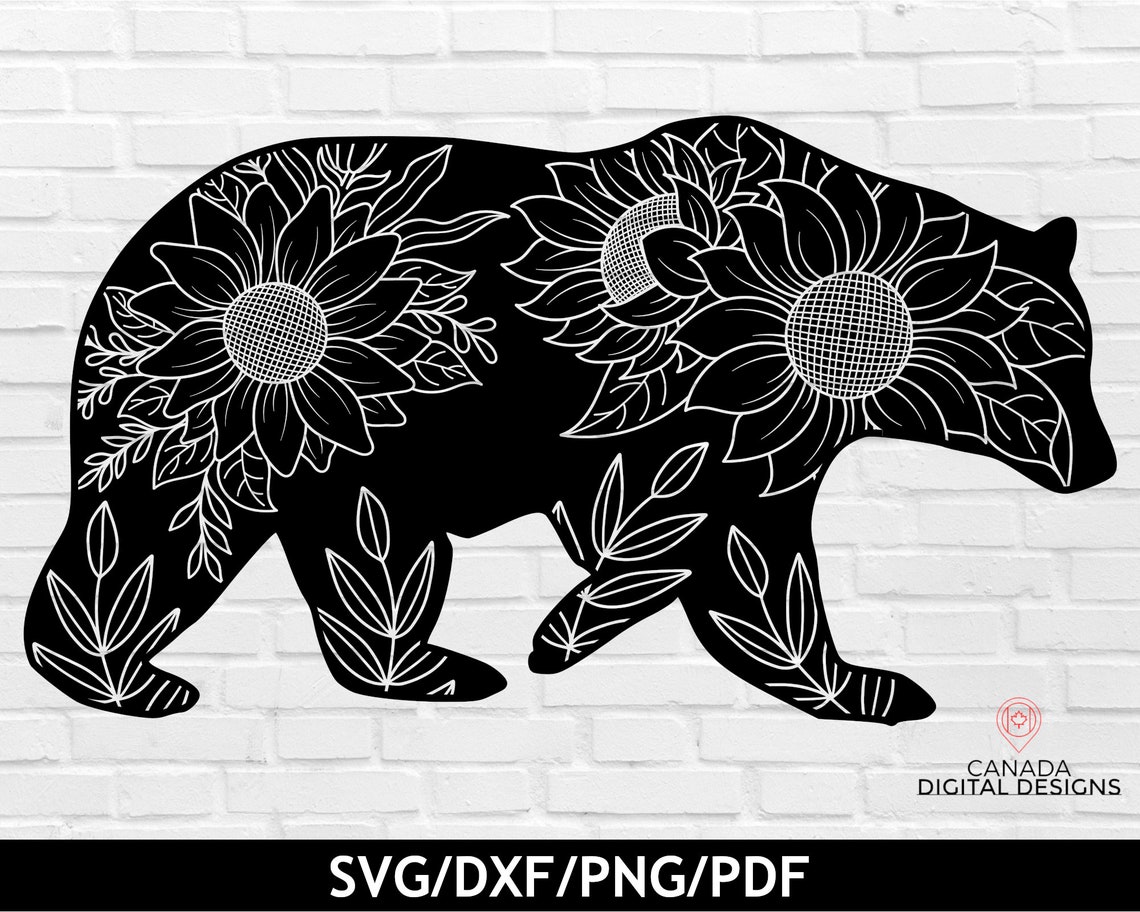 Floral Bear Svg Mama Bear Svg Bear Silhouette Cut File - Etsy