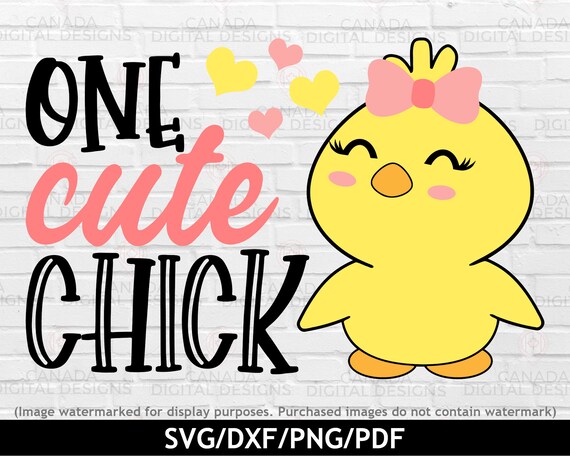 One Cute Chick Svg Girls Easter Svg Easter Baby Outfit | Etsy