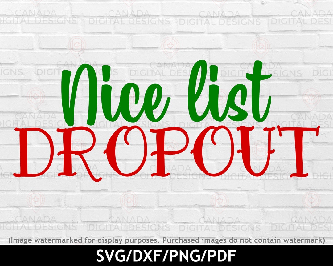 Nice List Dropout Svg, Funny Christmas Svg, Naughty List Svg, Christmas ...