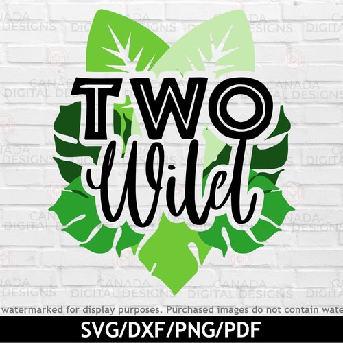 Two Wild Svg Jungle Theme Birthday Design 2nd Birthday Svg - Etsy