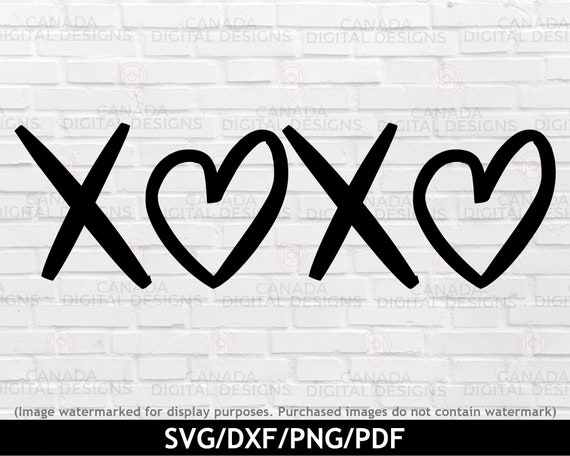 Xo svg dibujado a mano Clipart lindo de San Valentín Corazón - Etsy España