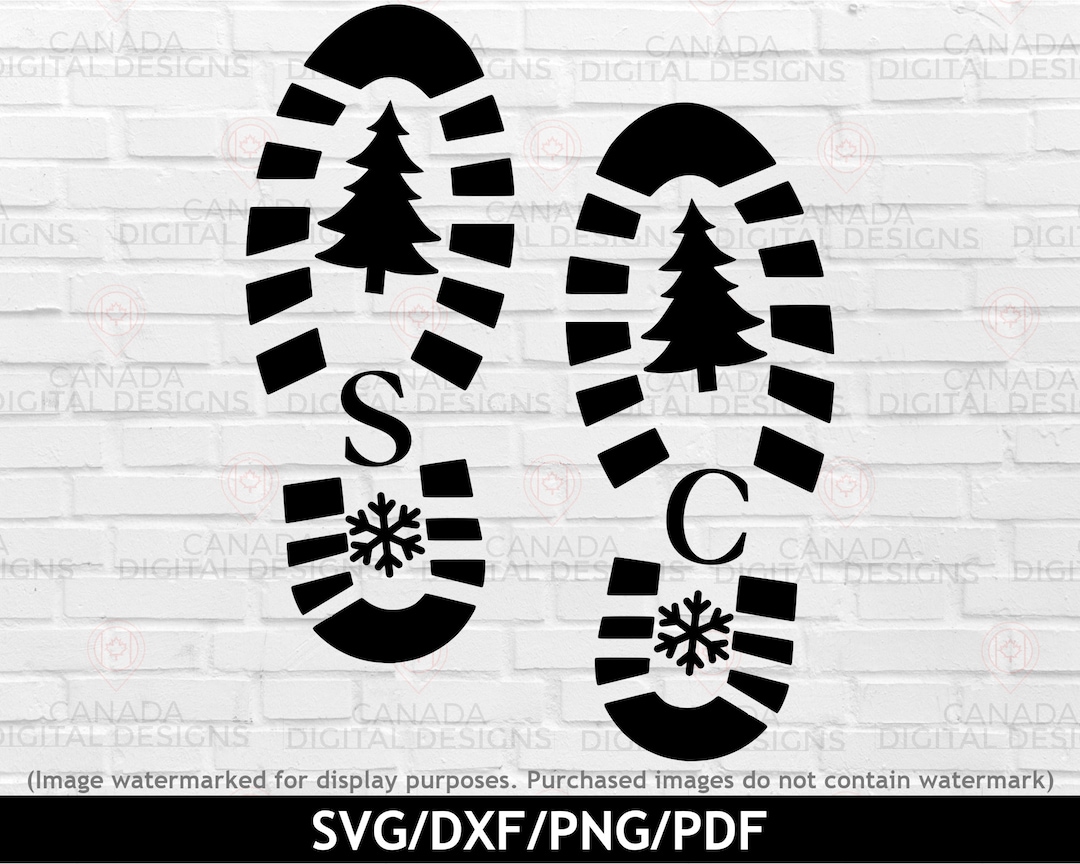 Santa Boots Svg, Santa Footprint Svg, Santa Boot Stencil Svg, Santa ...