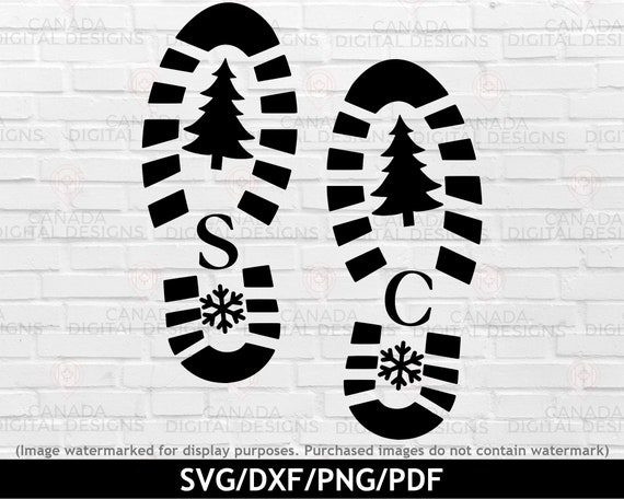 Santa Boots Svg Santa Footprint Svg Santa Boot Stencil Svg | Etsy