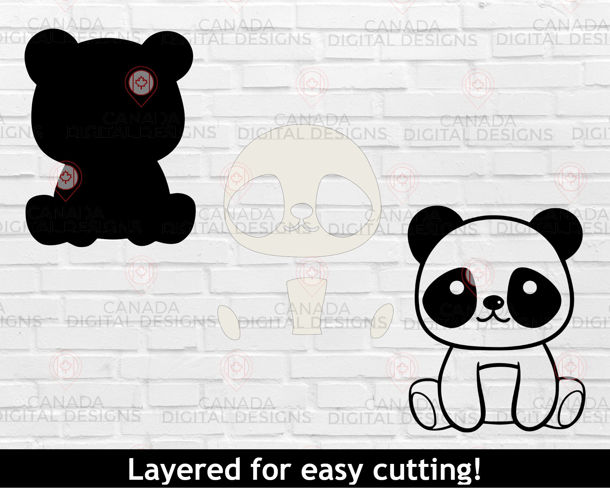 Lindo oso panda svg Kawaii panda svg Animal svg Layered | Etsy