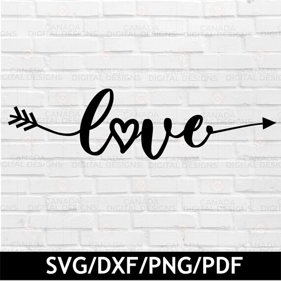 Love SVG Valentines SVG File Heart and Arrow SVG Swash | Etsy