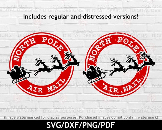Santa Stamp Svg North Pole Stamp Svg Christmas Postage Stamp - Etsy
