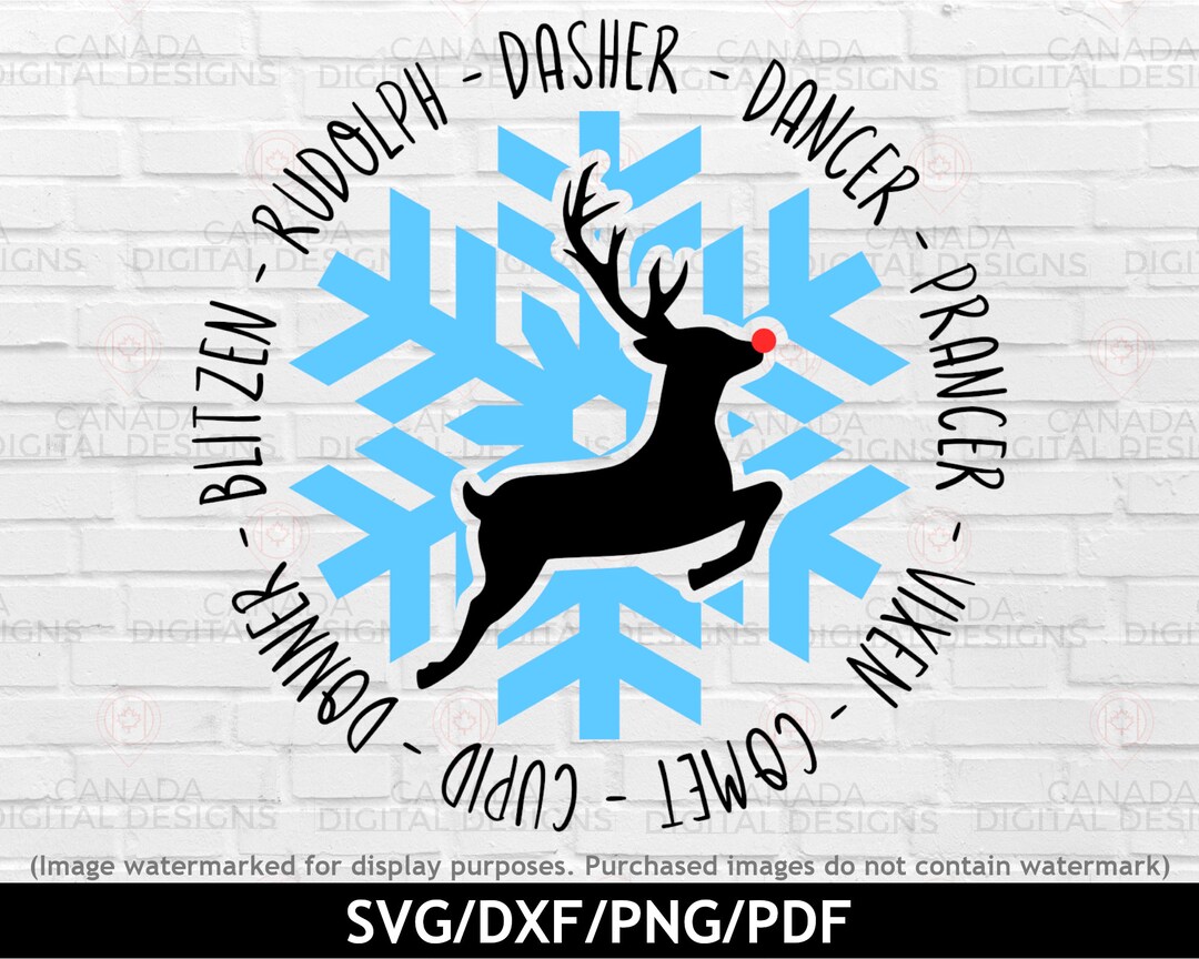 Reindeer Names Svg, Christmas Sign Svg, Santa's Reindeer Svg,christmas ...