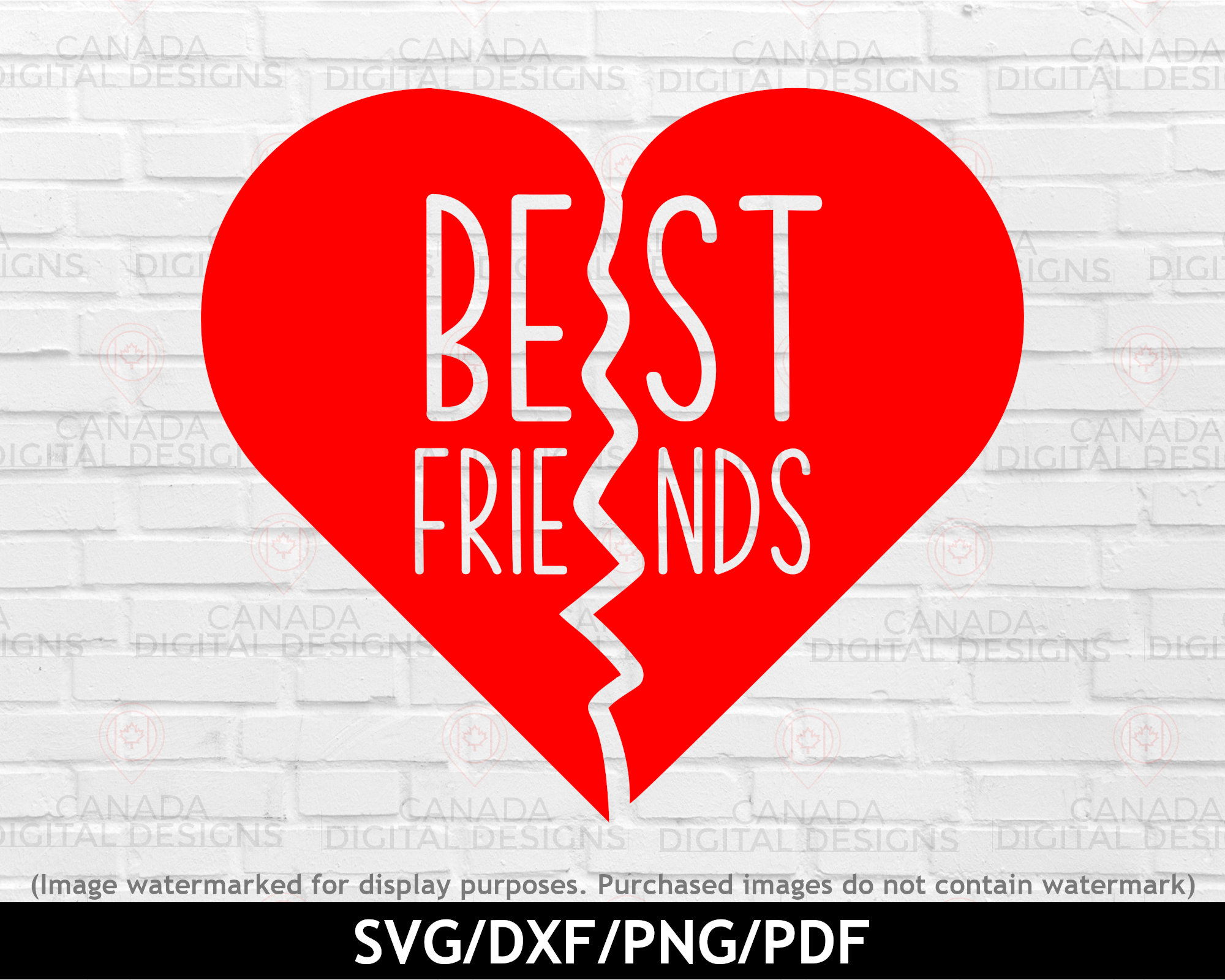 Best Friends Svg Best Friends Heart Clipart Broken Heart | Etsy