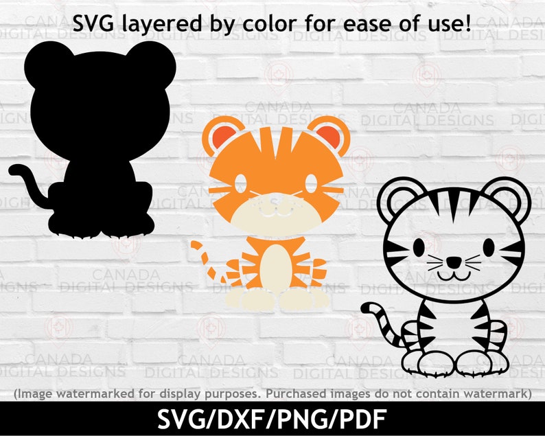 Cute Tiger Svg Jungle Animals Clipart Cartoon Tiger Svg | Etsy