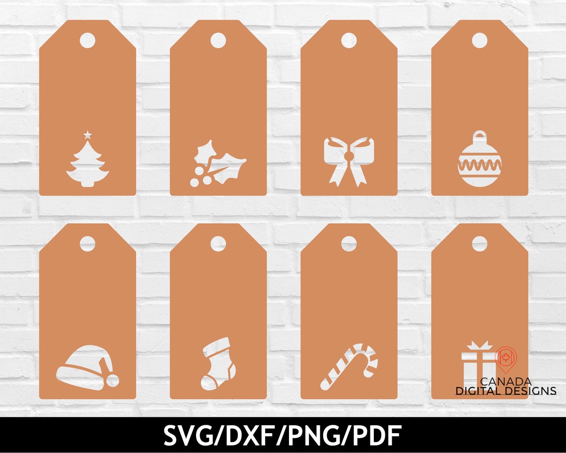 Cutout Christmas Gift Tag Svg Bundle Cute Gift Tag Template - Etsy