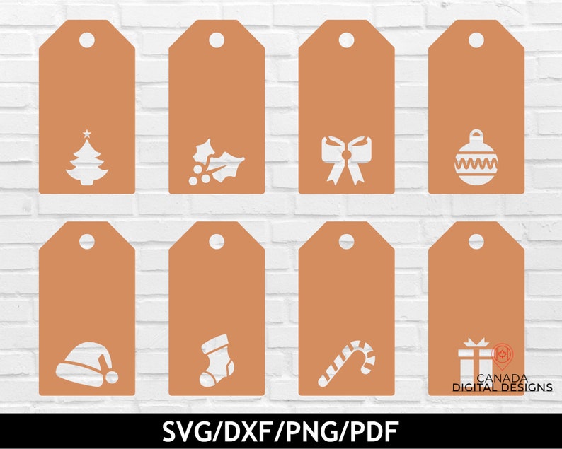 Cutout Christmas Gift Tag Svg Bundle Cute Gift Tag Template - Etsy
